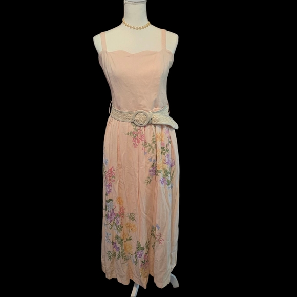 Taylor | Dresses | Taylor Dress With Floral Details And Belt | Poshmark